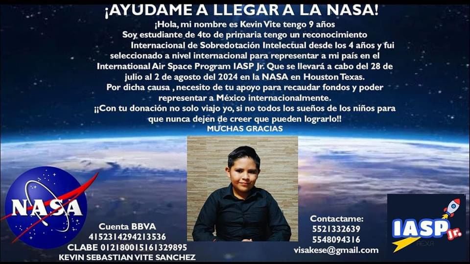 Un niño mexicano necesita tu ayuda para llegar a la NASA
